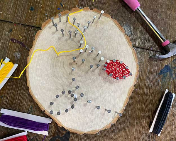 Workshop - String Art Wood Slice – Crafty Creatures